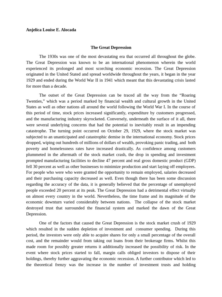 Eco 007 | PDF | Great Depression | Recession