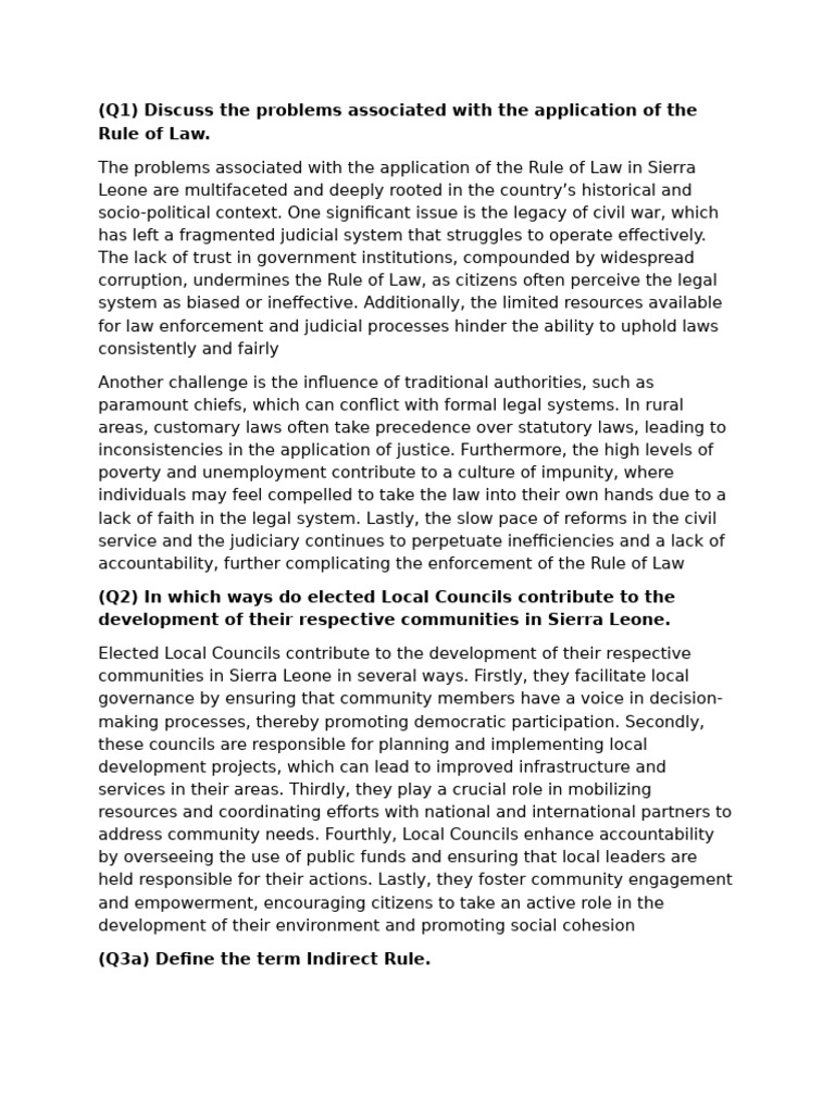 Social Studies-Government Option F P Mock Final Past Questions | PDF ...