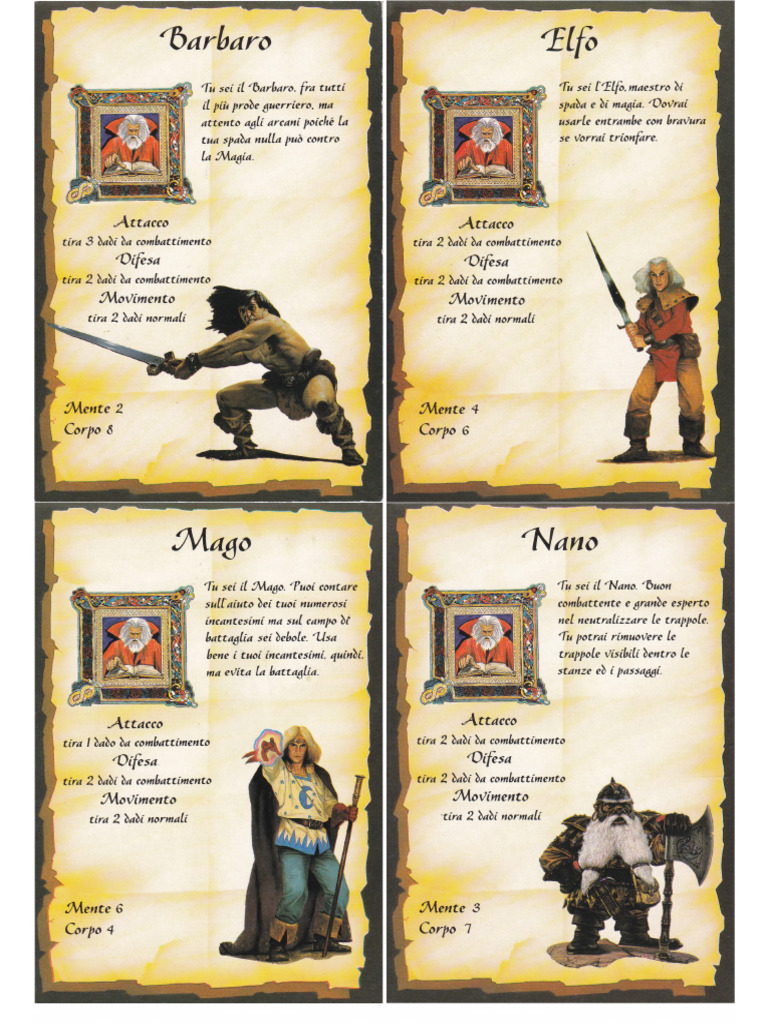 Hero Quest Scheda PG | PDF