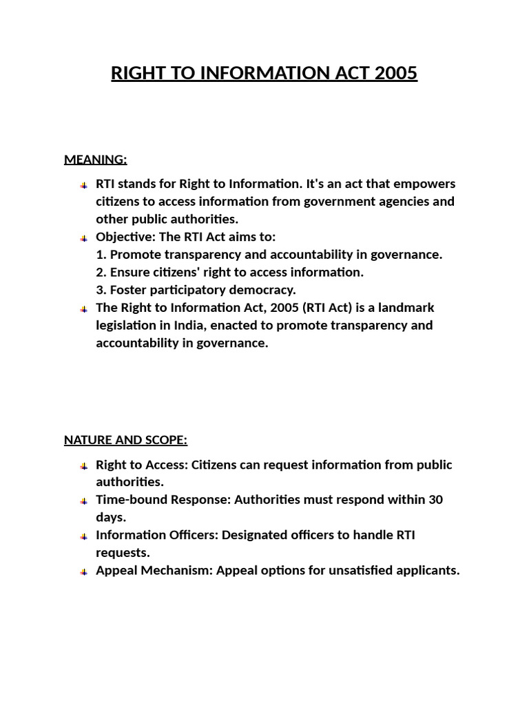 RTI Act 2005: Accessing Information in India | PDF | Justice | Crime ...