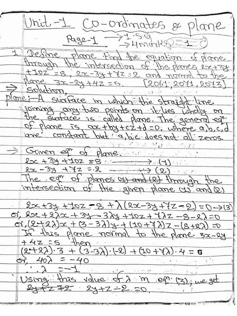 Coordinates and Planes | PDF