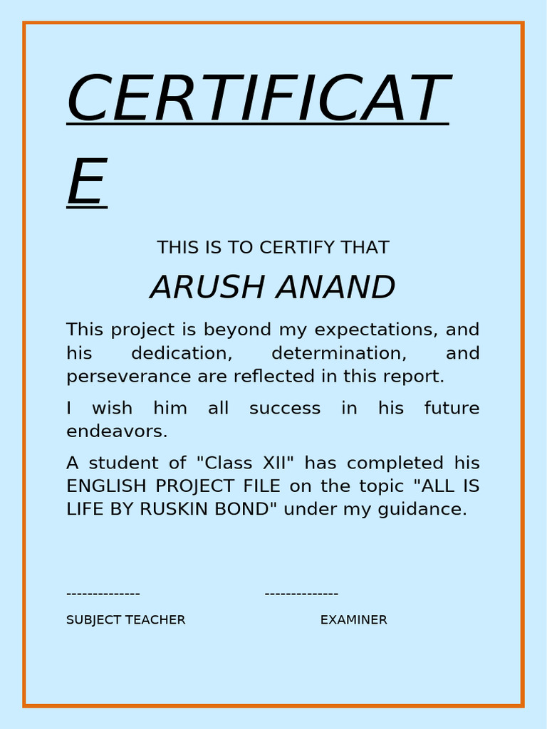 Certificate - English | PDF