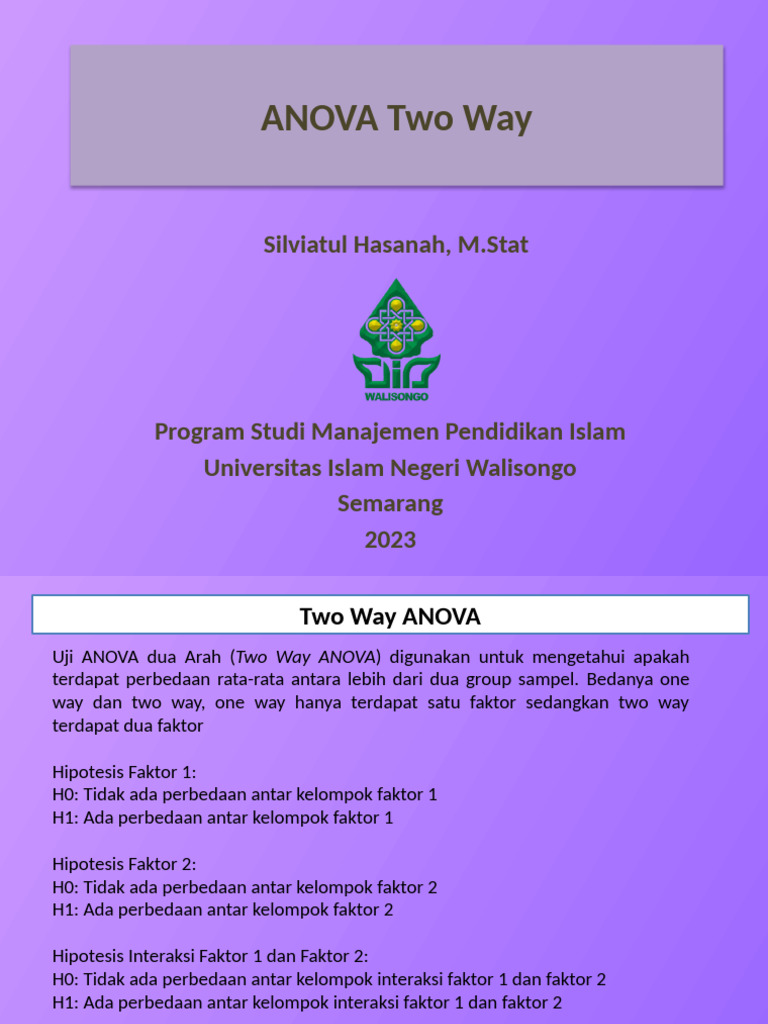 Two Way Anova | PDF