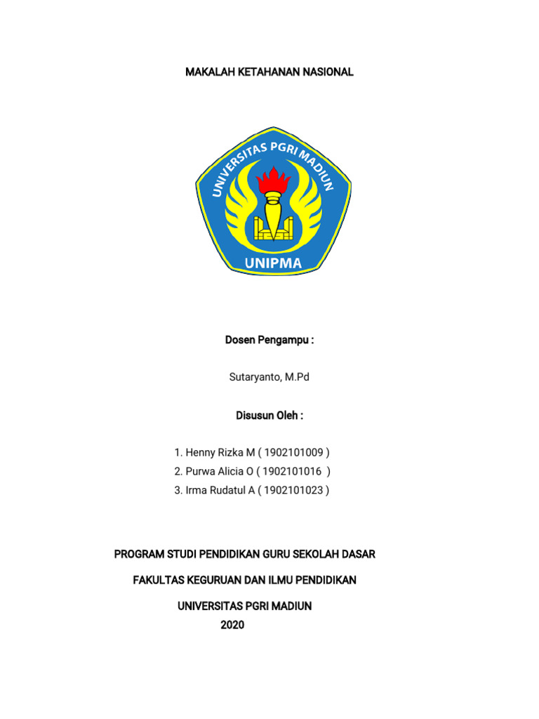 MAKALAH PPKN Ketahanan Nasional-Dikonversi | PDF