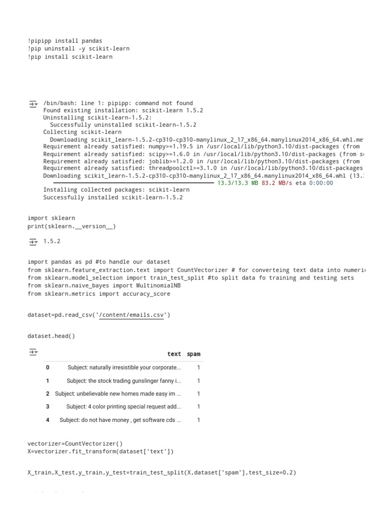 Spam - Detection - Ipynb - Colab | PDF | Cyberspace | Software