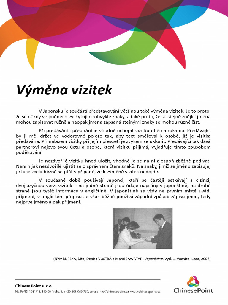 Zajímavost - Výměna Vizitek | PDF