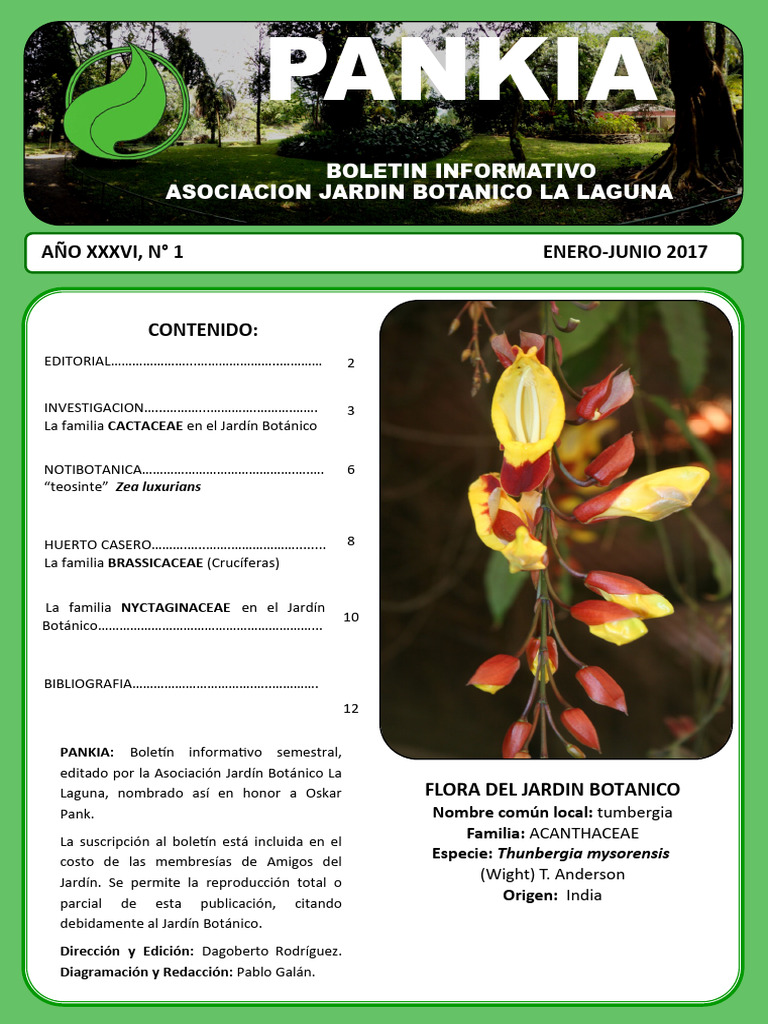 Boletín Semestral Jardín Botánico 2017 | PDF | Repollo | Botánica