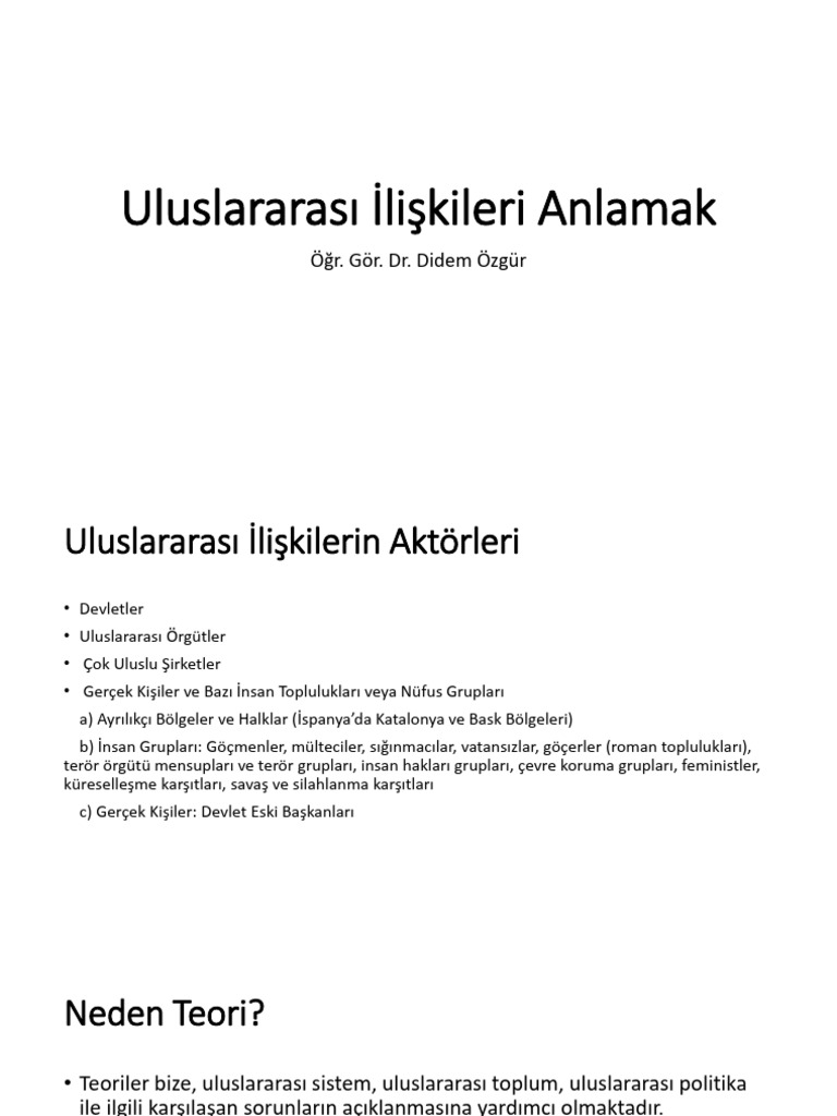 Uluslararası İlişkileri Anlamak | PDF