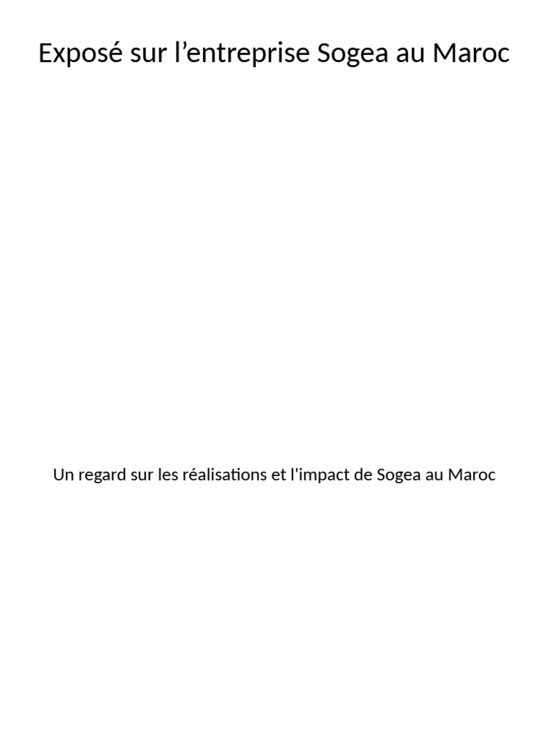 Sogea : Impact et projets au Maroc | PDF