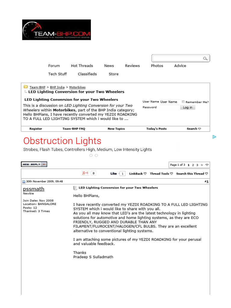 LED Lighting Conversion For Your Two Wheelers - Team-BHP | PDF ...