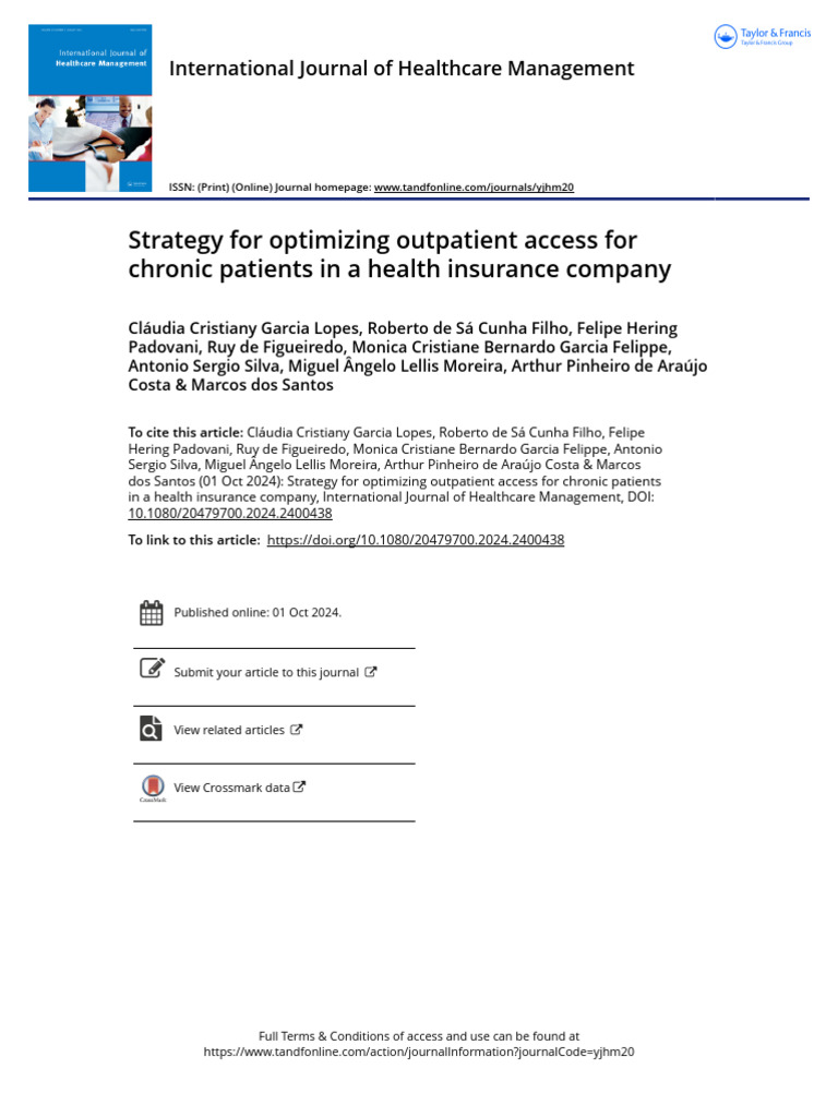 Optimizing Outpatient Access for Chronic Care | PDF | Health Care ...