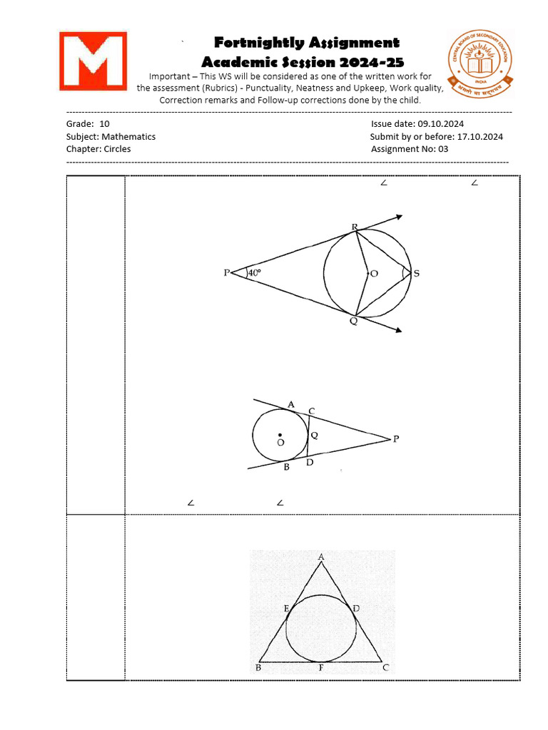 Gr10 FPA 3 241009 214847 | PDF | Circle | Geometry