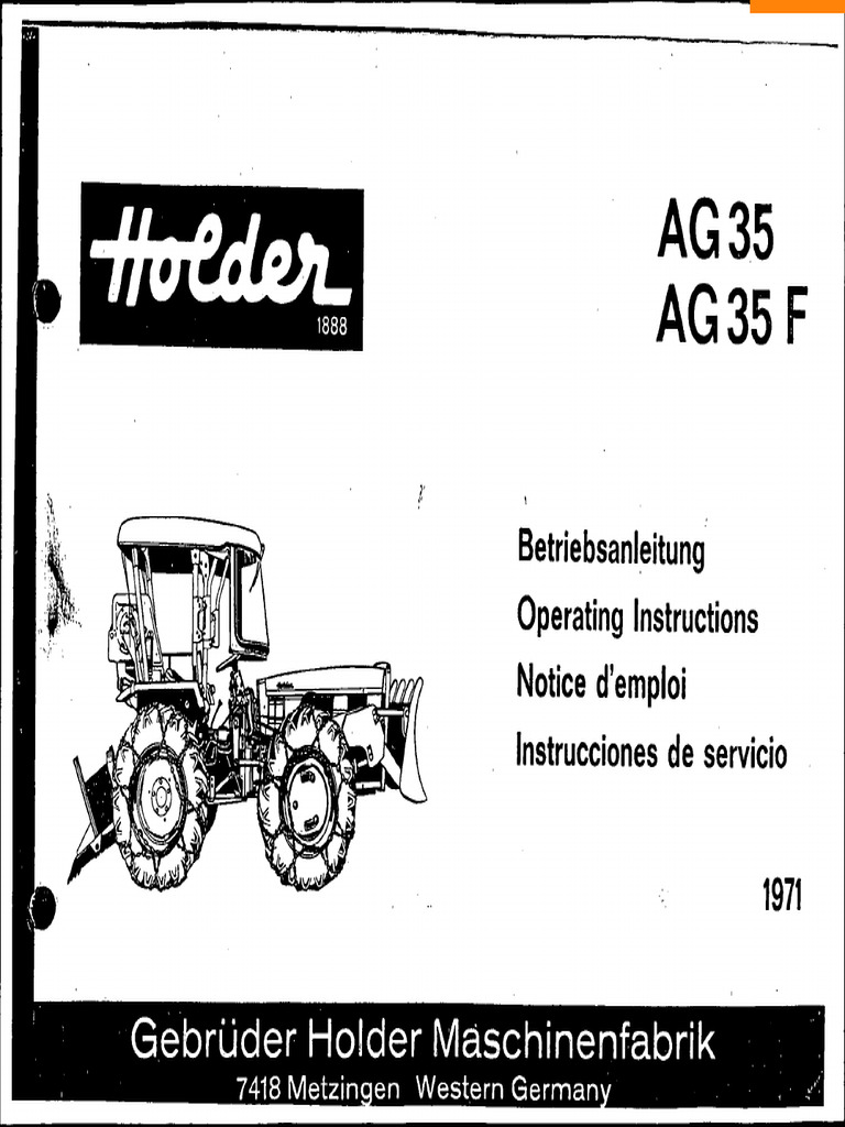 Holder Ag35 Ag35f Manuel | PDF