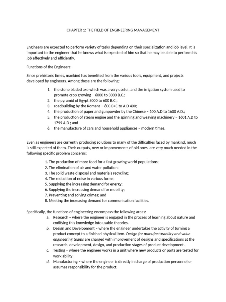 The Field of Engineering Management | PDF | Decision Making | Engineer