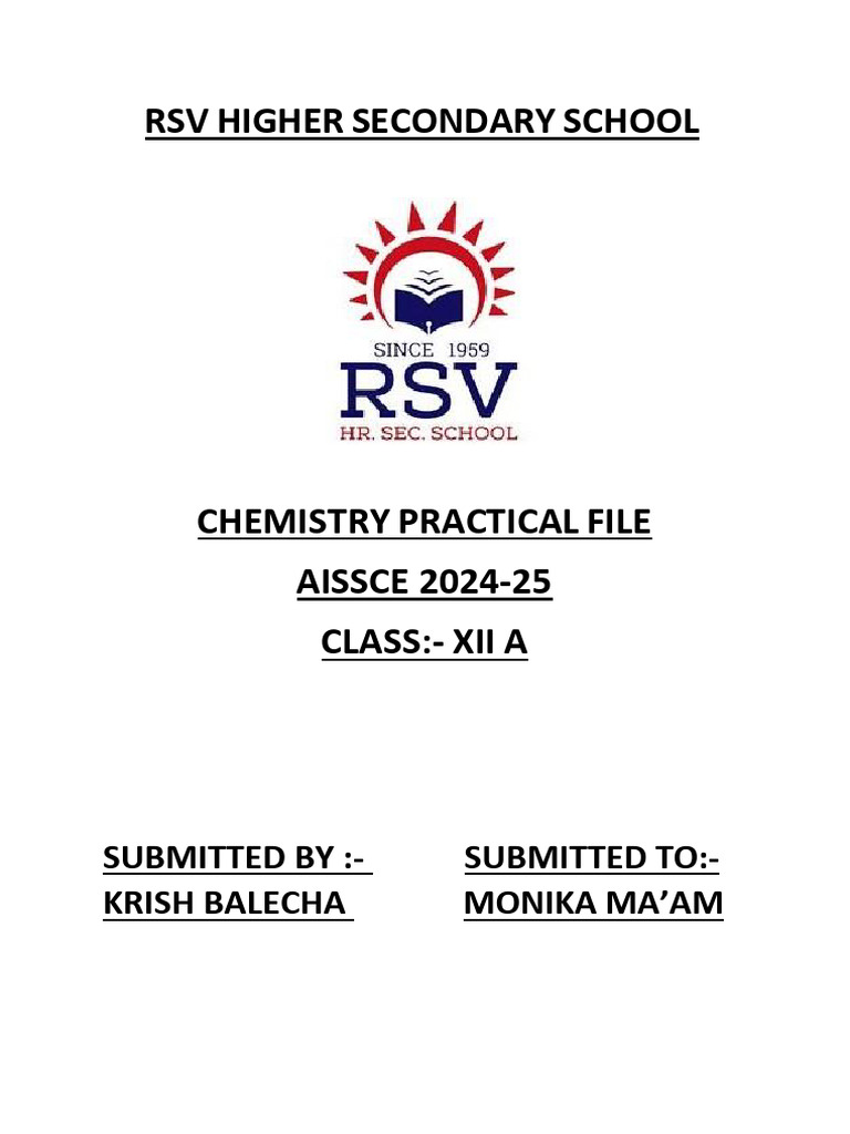 Krish Balecha Chem File Cover | PDF