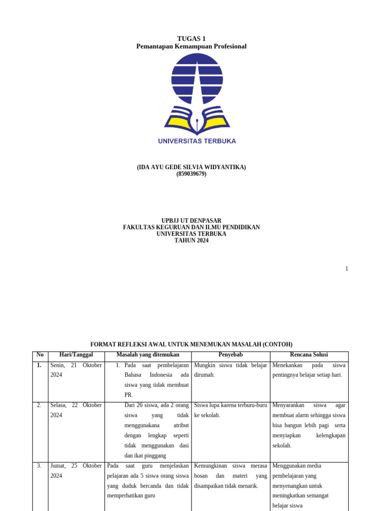 BAB 1 Laporan PKP Ida Ayu Gede Silvia | PDF