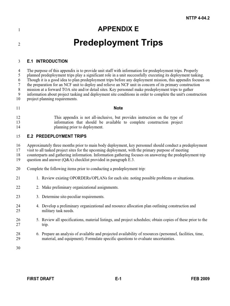 Predeployment Trip Planning Guide | PDF | Mail | Evaluation
