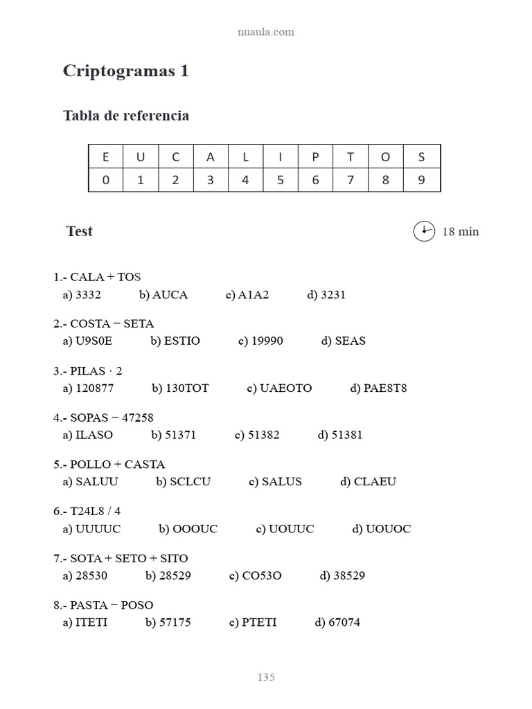 Criptogramas Matemáticos Resueltos | PDF