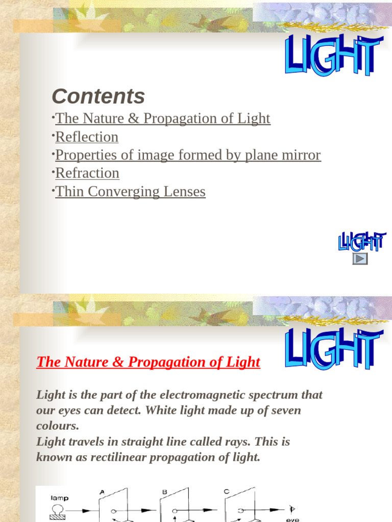 Light | PDF | Refraction | Mirror