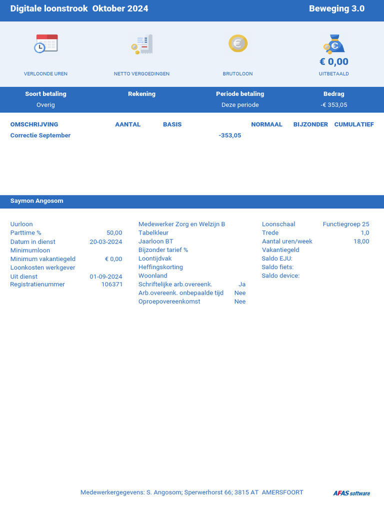 S Angosom - Correctie Loonstrook 202409 | PDF