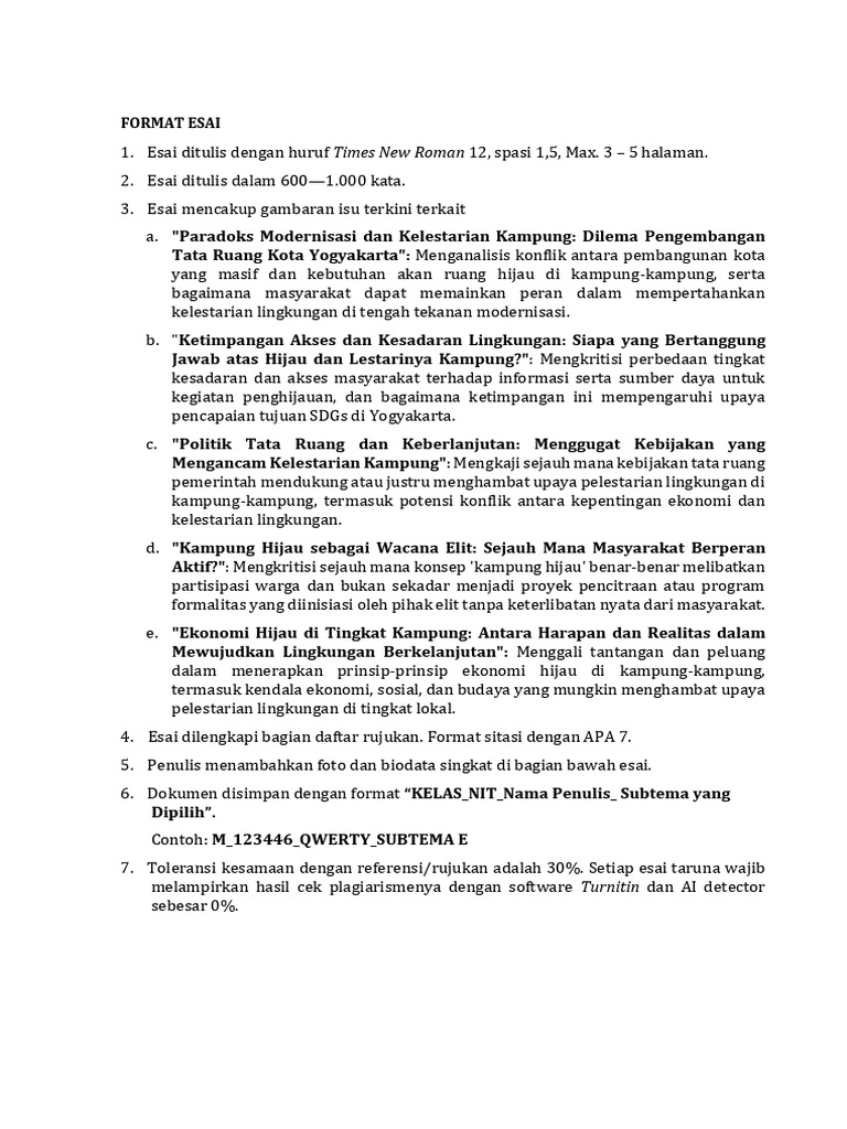 Format-Esai-UTS-BHS INDO | PDF