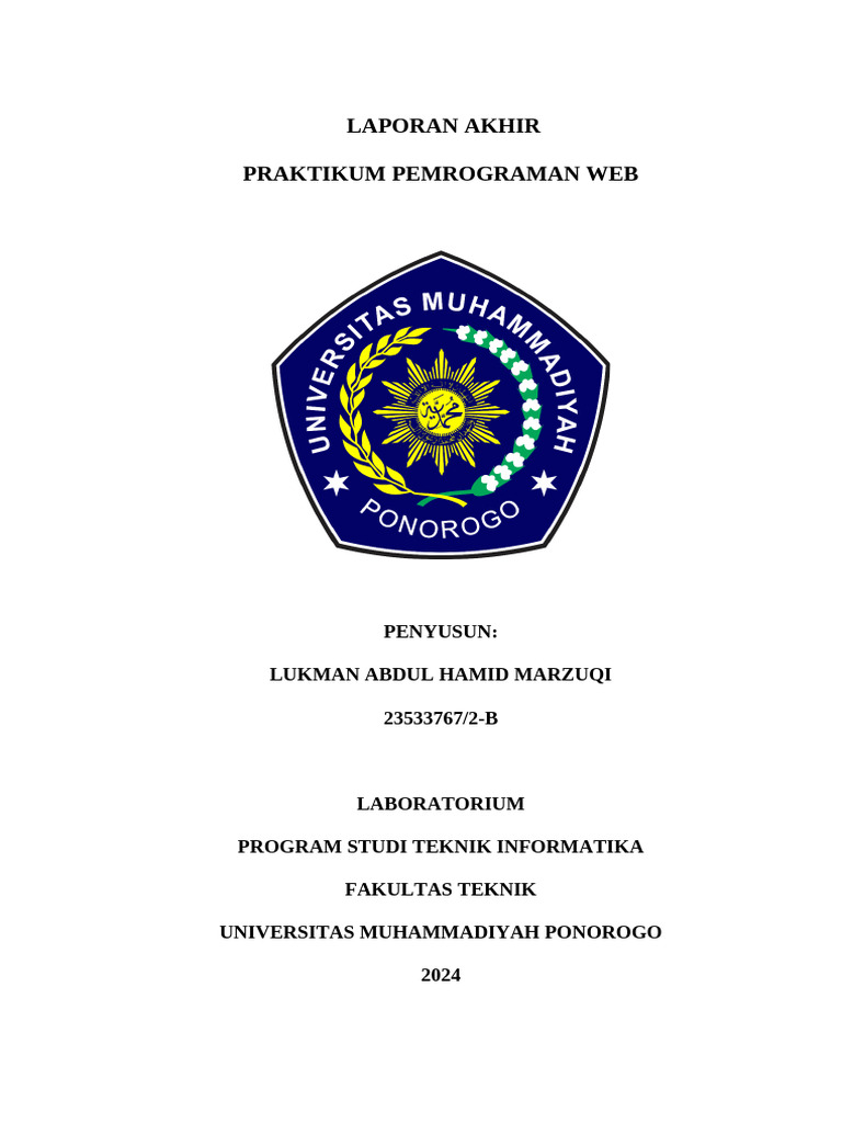 Laprak Pemrograman Web Lukman | PDF