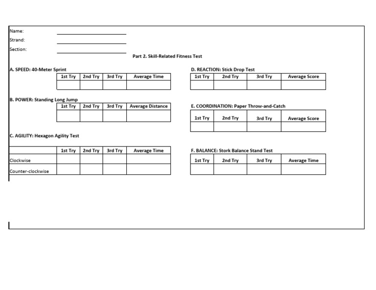 Fitness Sheet Part 2 | PDF
