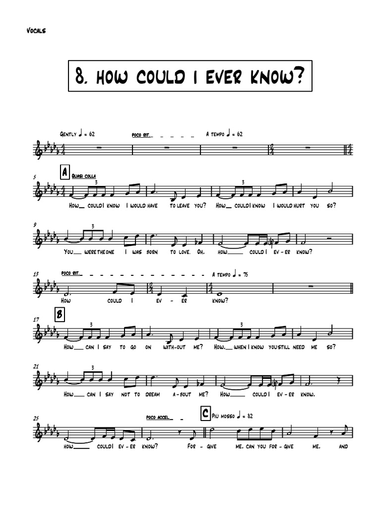 F2 How Could I Ever Know - Chart 2 | PDF | Musical Forms | Elements Of ...