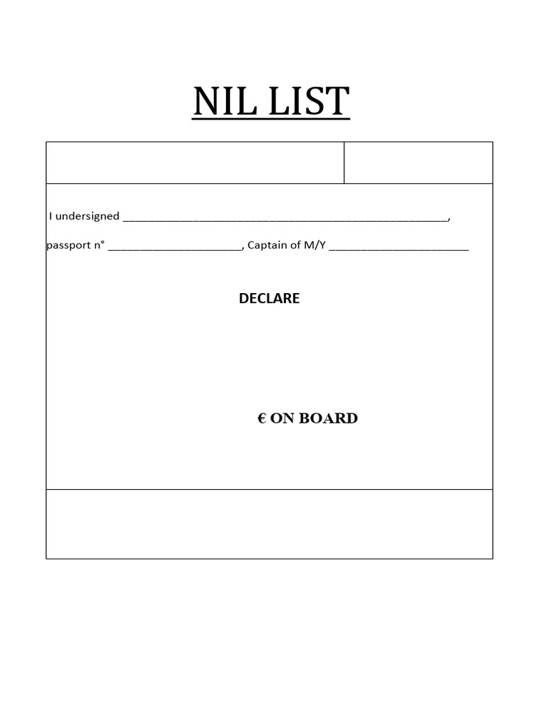 Nil List | PDF | Business