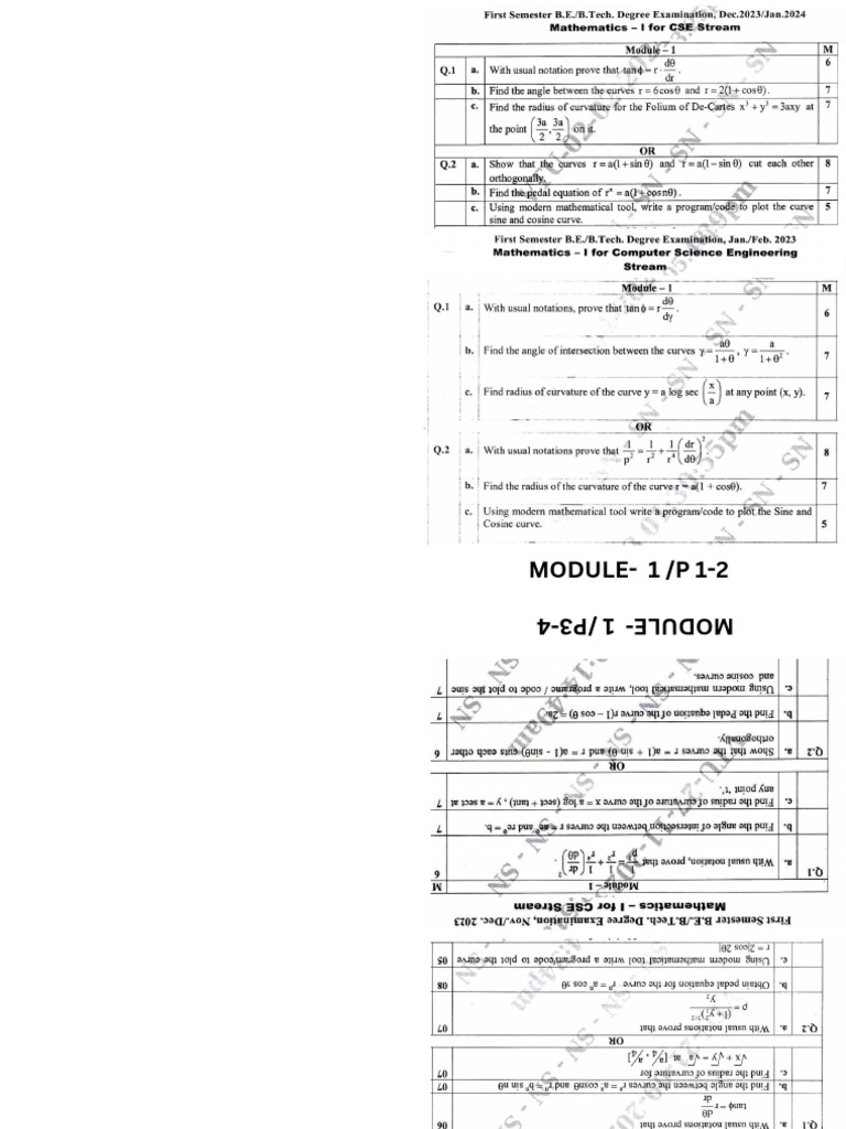 Model Question Paper - Booklet | PDF