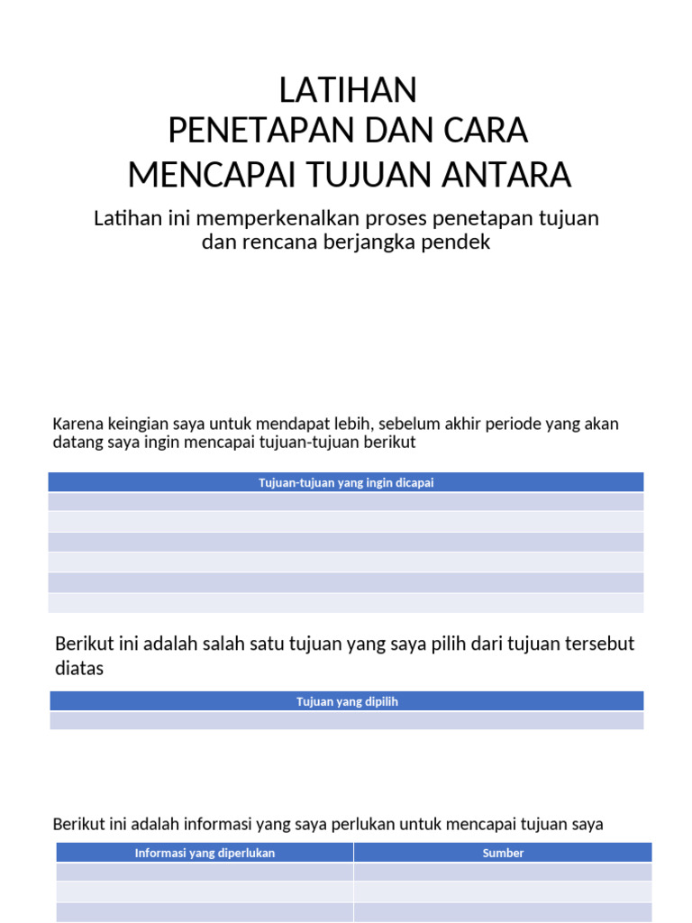 Latihan Mencapai Tujuan Antara | PDF