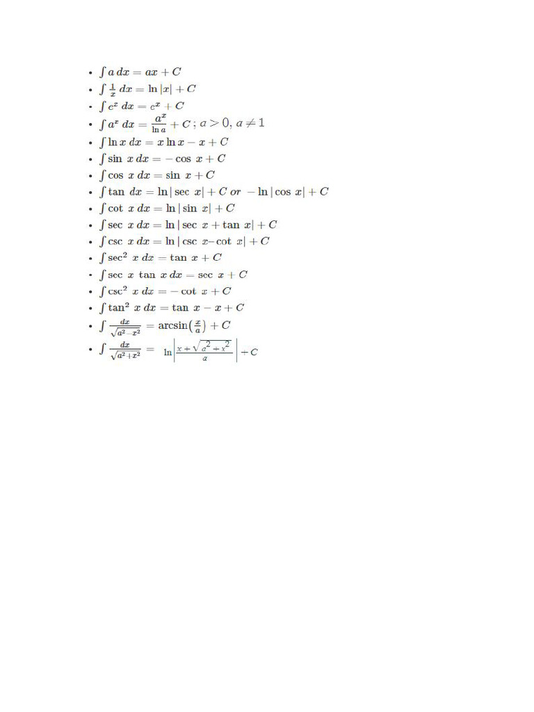 Calculus Formula | PDF