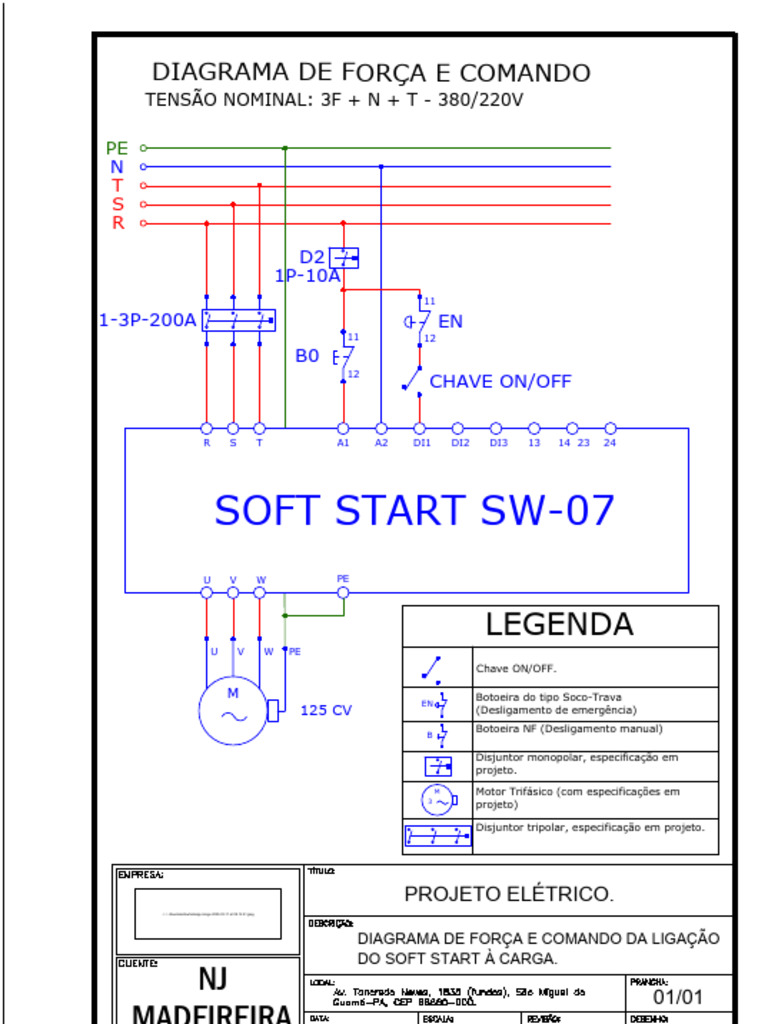 Diagrama de Comando Soft Start | PDF | Equipamento elétrico | Fiação ...