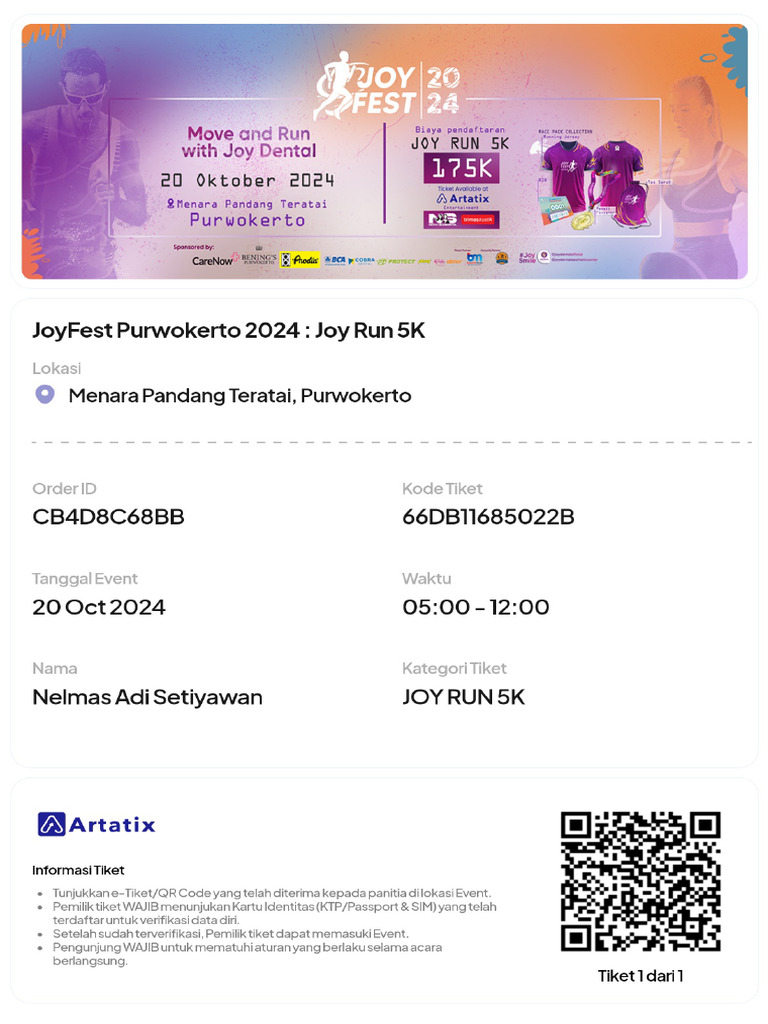 E-Tiket Event JoyFest Purwokerto 2024 - Joy Run 5K | PDF
