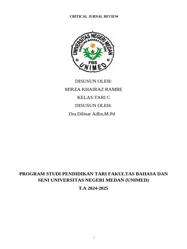 CRITICAL JOURNAL REVIEW MIRZA KHAIRAZ RAMBE Tehnik Karo | PDF