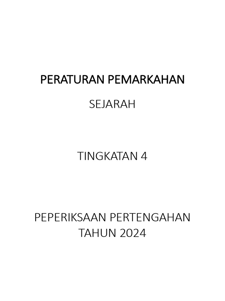 Peraturan Pemarkahan Kertas 2 PPT T4 2024 | PDF