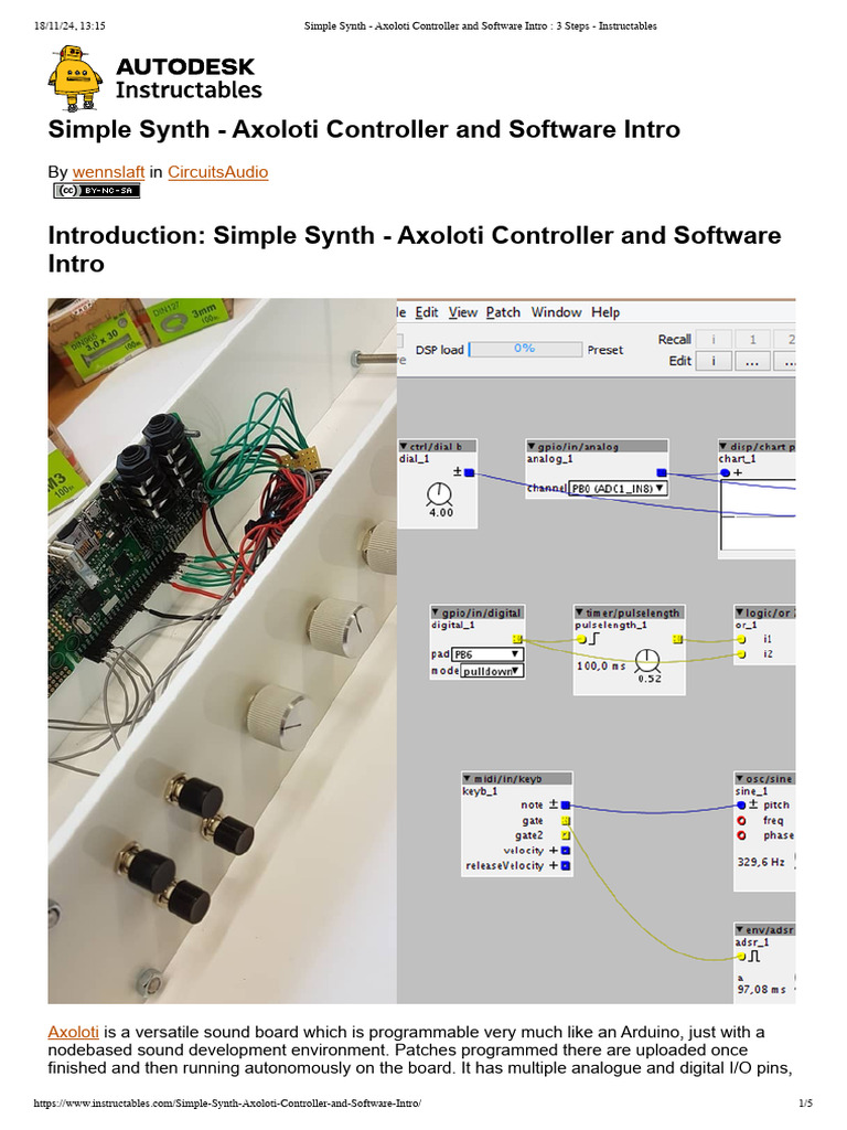 Simple Synth - Axoloti Controller and Software Intro - 3 Steps - Instructables | PDF ...