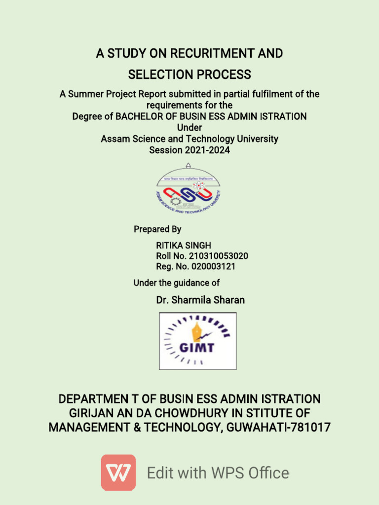 Summer Internship Project 2024 | PDF | Human Resource Management ...