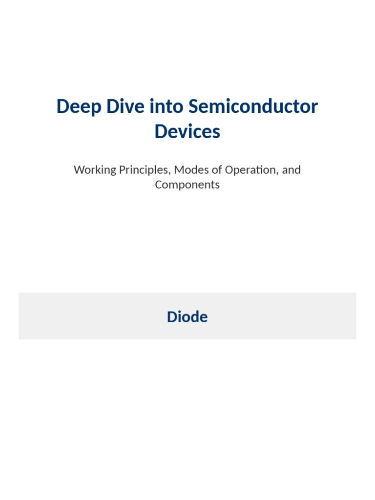 Semiconductor Devices Presentation Colored | PDF | Bipolar Junction ...