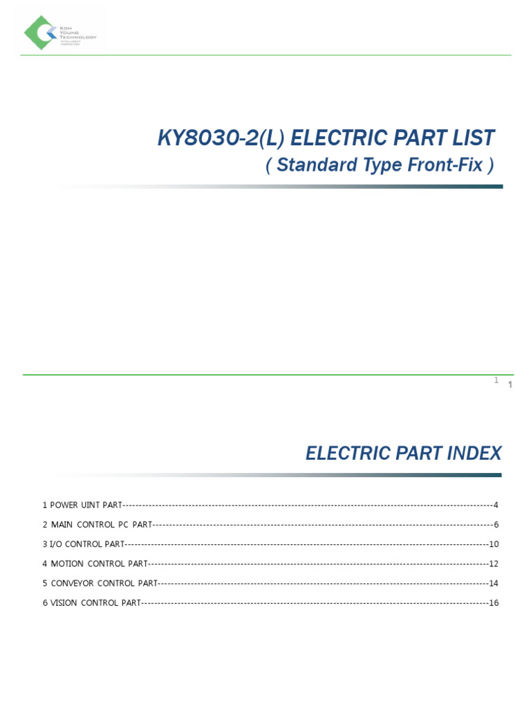 KY8030-2 Electric Parts Overview | PDF | Servomechanism | Usb