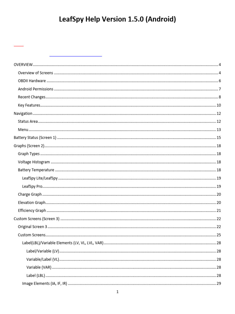 LeafSpy Help 1.5.0 | PDF | Android (Operating System) | Bluetooth