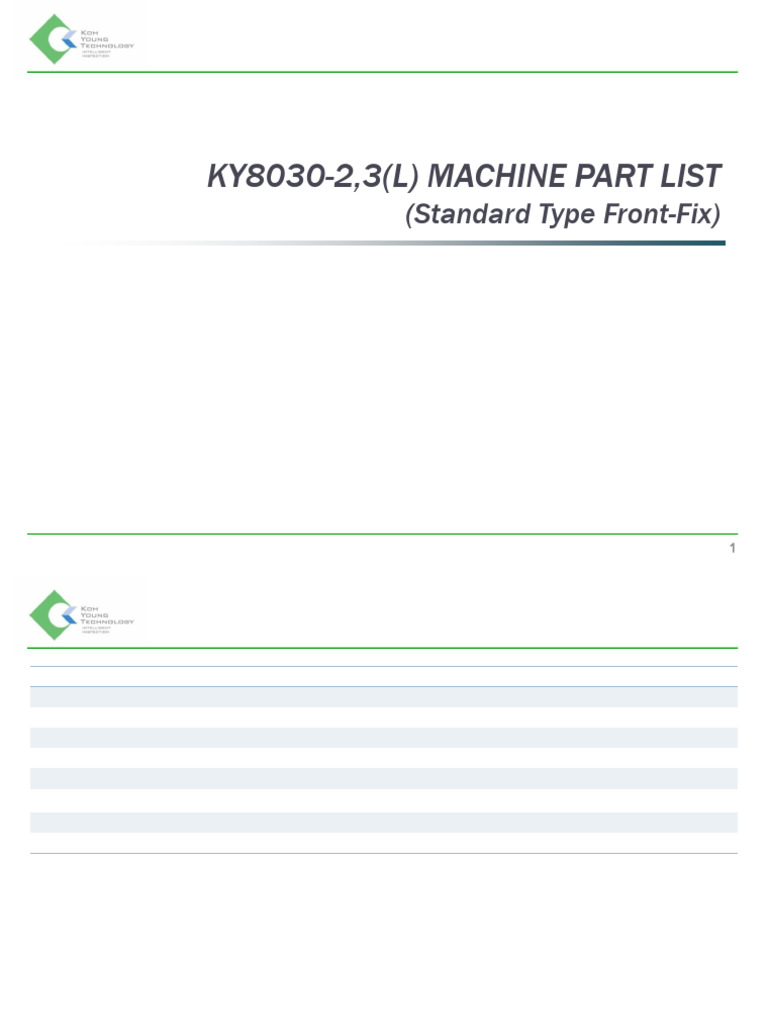 KY8030-2,3 (L) - Machine Part List Ver3 0 | PDF | Specification ...