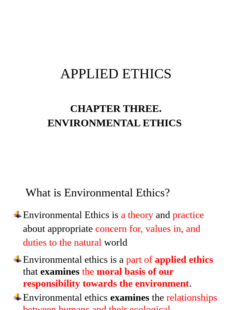 3 Envimental Ethics | PDF | Environmental Ethics | Ecology