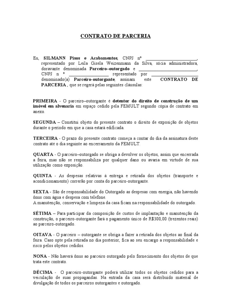 Contrato de Parceria | PDF | Business
