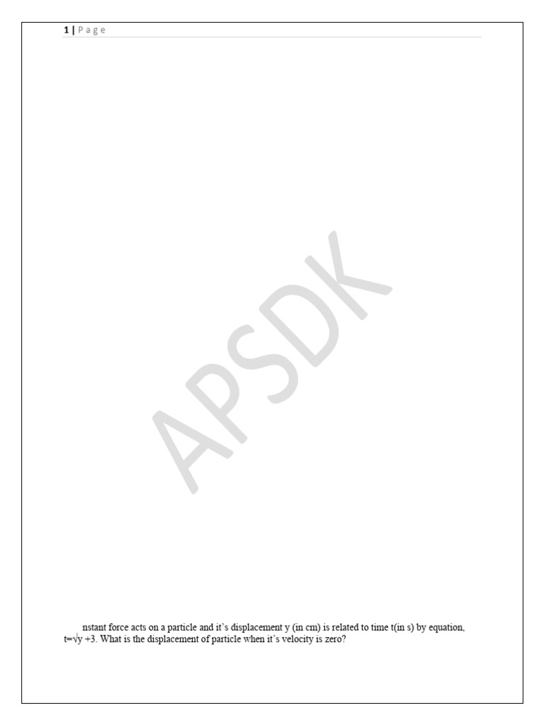 Motion in Straight Line Apsdk | PDF | Speed | Velocity