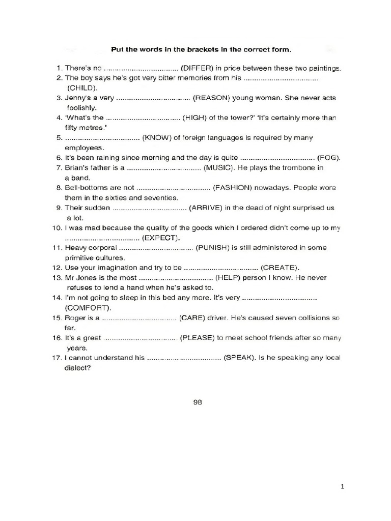 Słowotwórstwo Homework | PDF