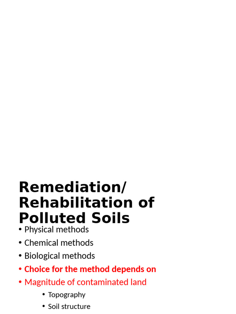 Rehabilitation of Contaminated Lands | PDF | Soil | Environmental ...