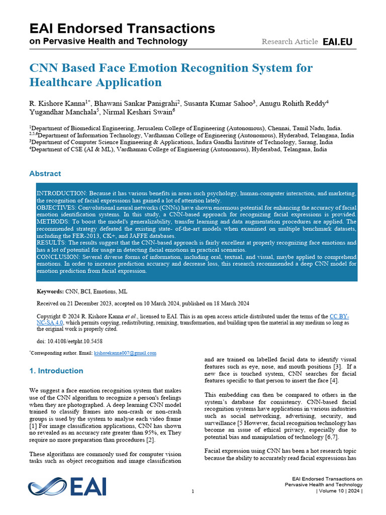 CNN Based Face Emotion Recognition System For Healthcare Application ...