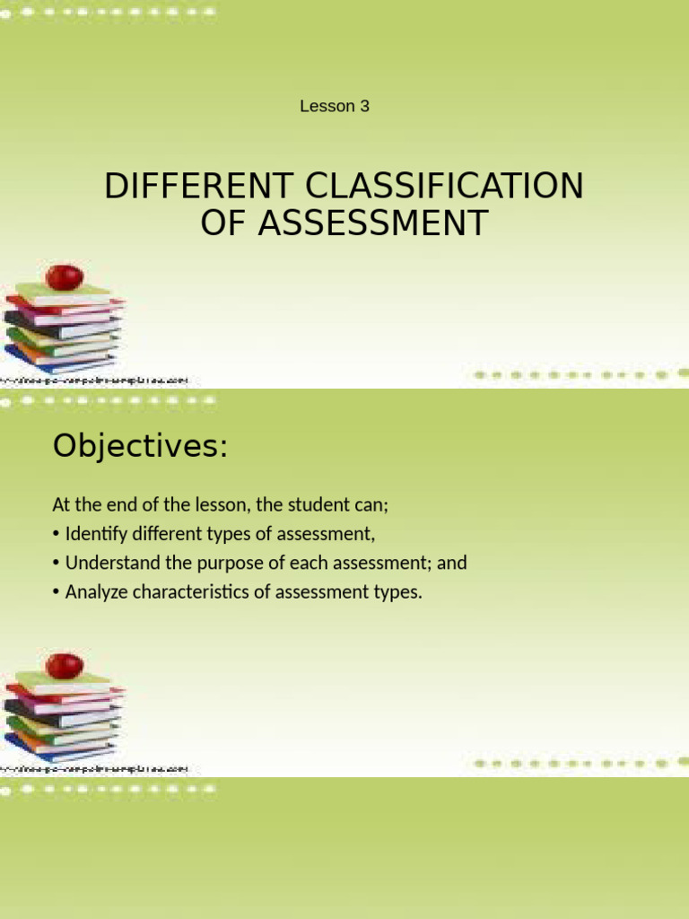 Understanding Assessment Classifications | PDF | Educational Assessment ...