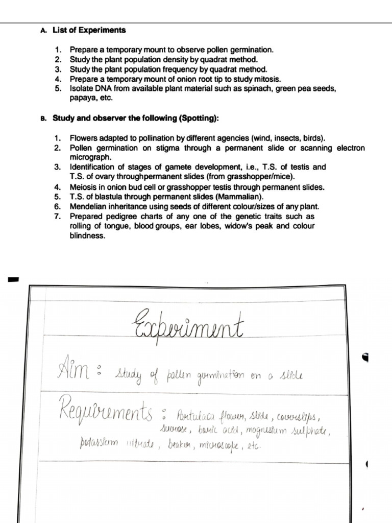 Major Experiment From 1 To 5 Bio | PDF